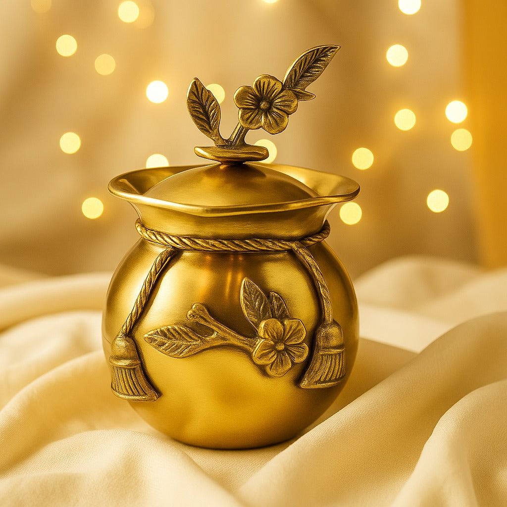 Brass Potli jars in antique finish – Banjaran The Village Girl